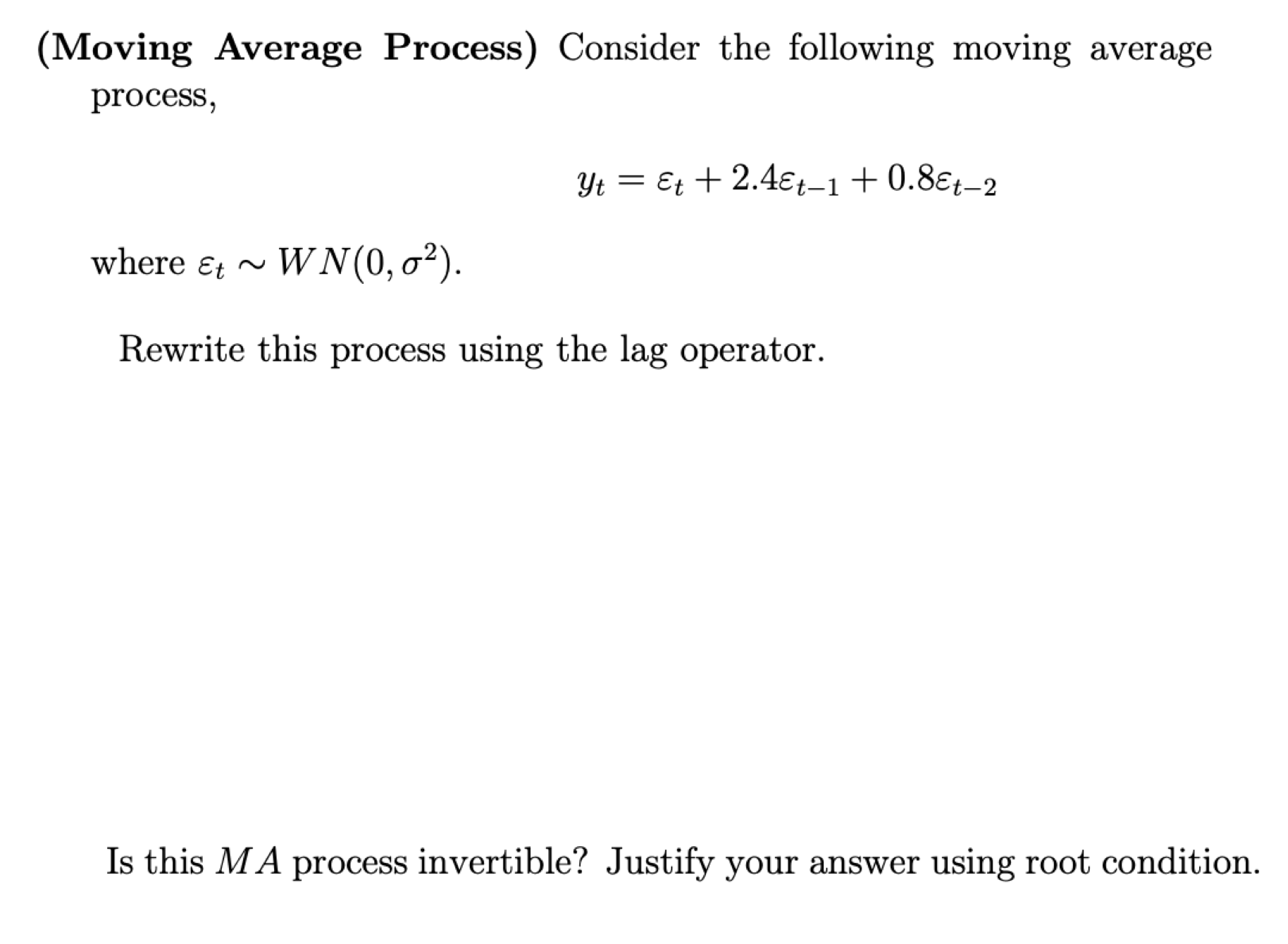 (Covariance Stationary Process) Consider the | Chegg.com