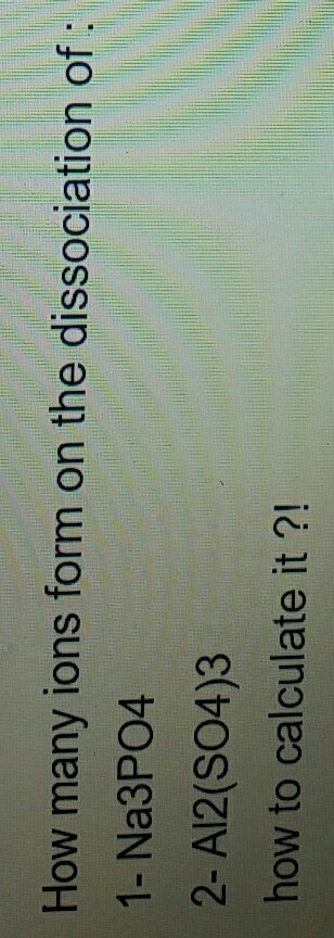 Solved How many ions form on the dissociation of 1- Na3PO4 | Chegg.com
