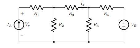 Solved Given Ia, Vb, R1, R2, R3, R4, R5. Write an equation | Chegg.com