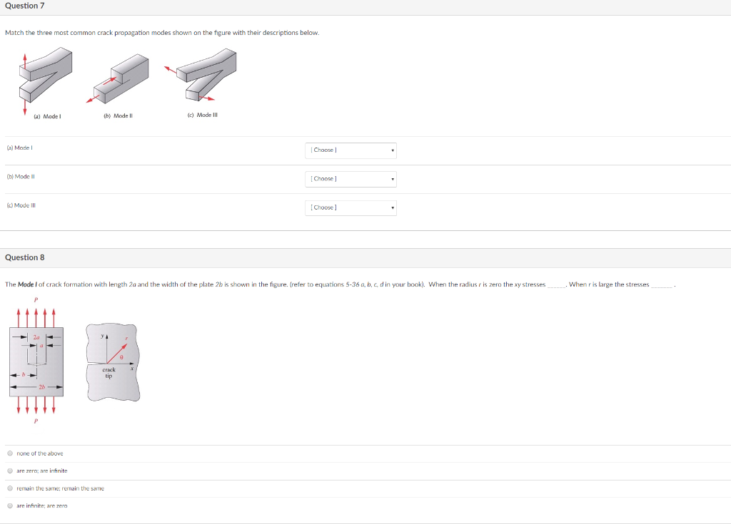 Solved Question 7 Match the three most common crack | Chegg.com