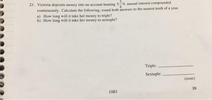 Solved COMPOUND INTEREST Exponential growth functions are | Chegg.com