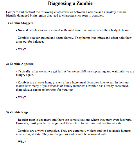 Solved Diagnosing a Zombie Compare and contrast the | Chegg.com