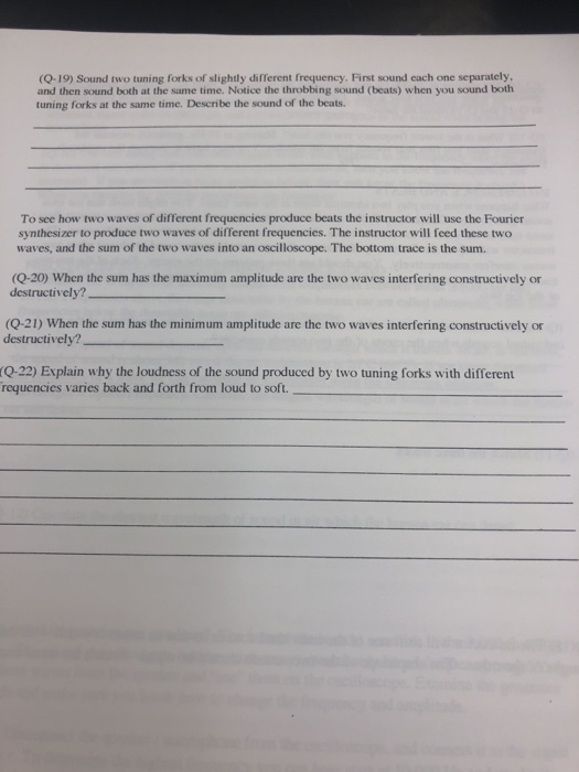 Solved (Q-19) Sound two tuning forks of slightly different | Chegg.com