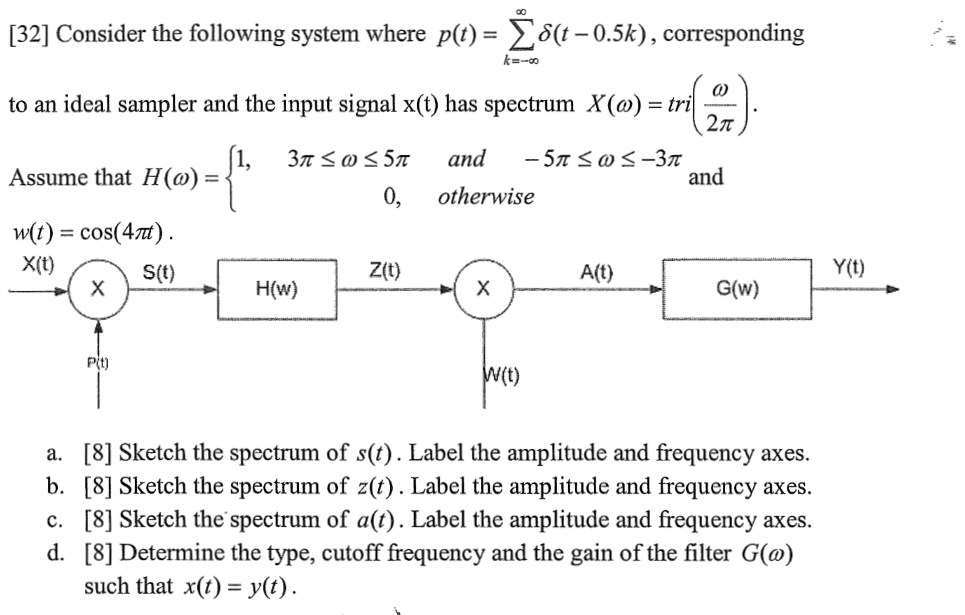 Solved [32] Consider the following system where | Chegg.com