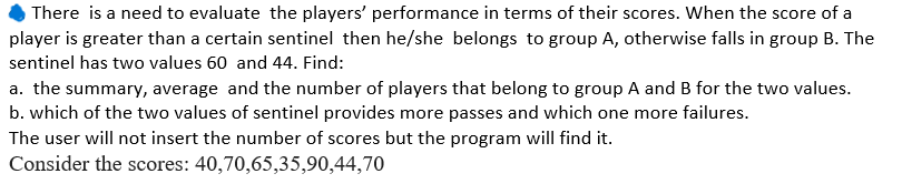 Solved There is a need to evaluate the players' performance | Chegg.com