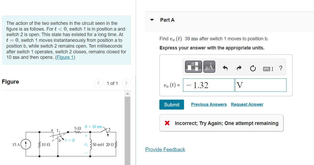 Solved The action of the two switches in the circuit seen in | Chegg.com