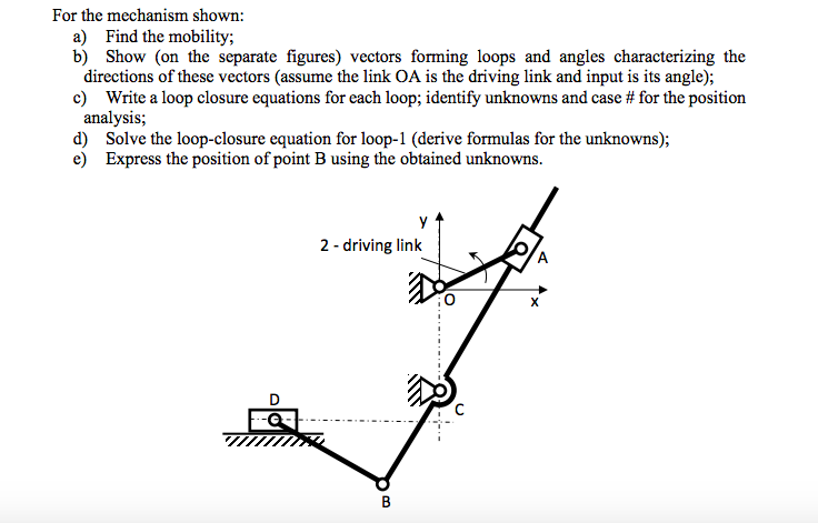 Solved For the mechanism shown: a) Find the mobility; b) | Chegg.com