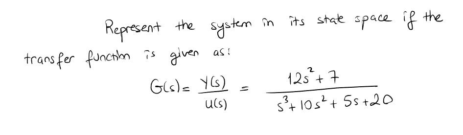 Solved Represent the system in its state space if the | Chegg.com