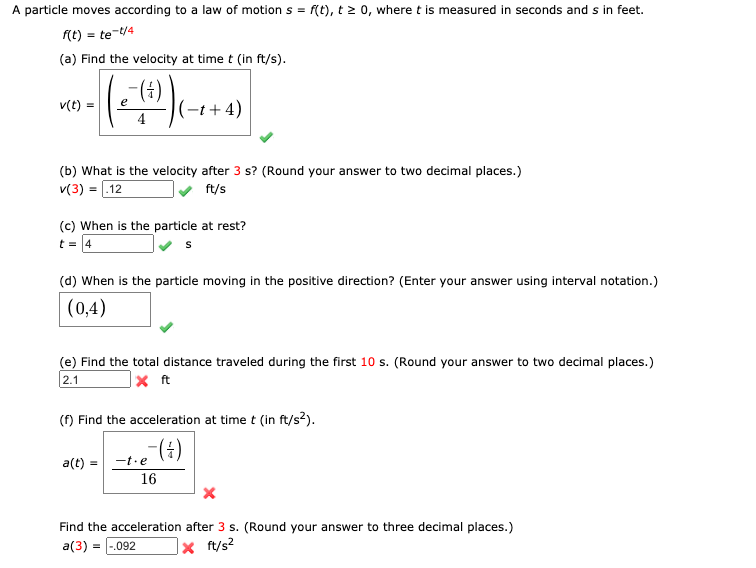 Solved A particle moves according to a law of motion s = | Chegg.com