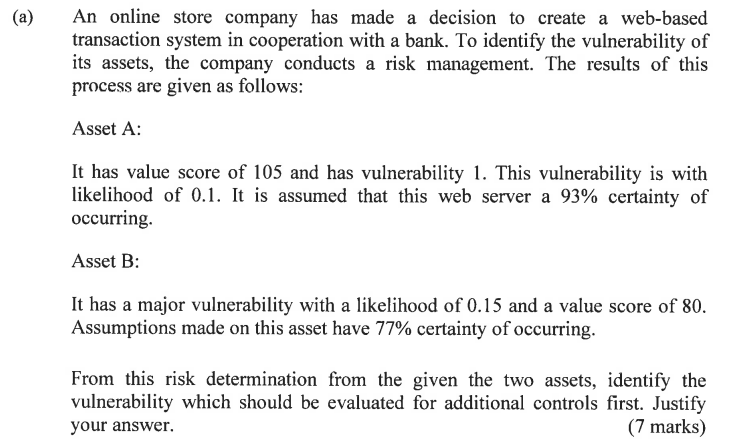Solved (a) An online store company has made a decision to | Chegg.com