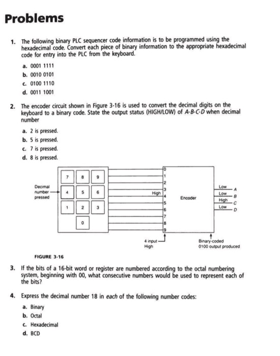 Solved Problems The following binary PLC sequencer code | Chegg.com