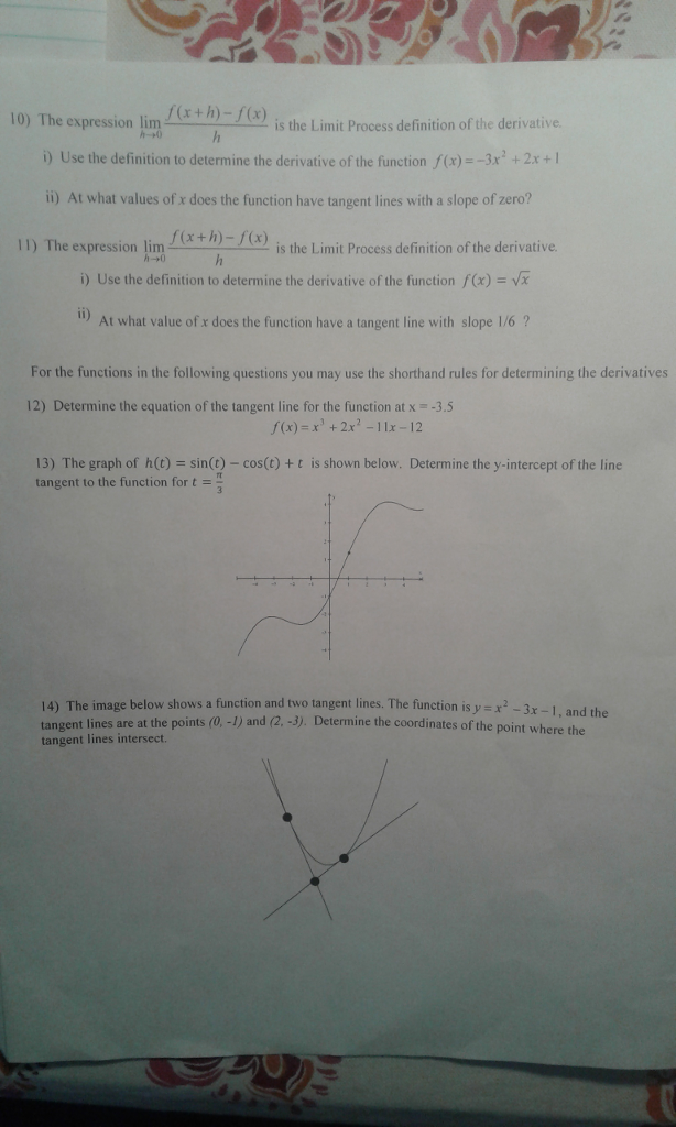 Solved 1o) The expression limth)- r + is the Limit Process | Chegg.com