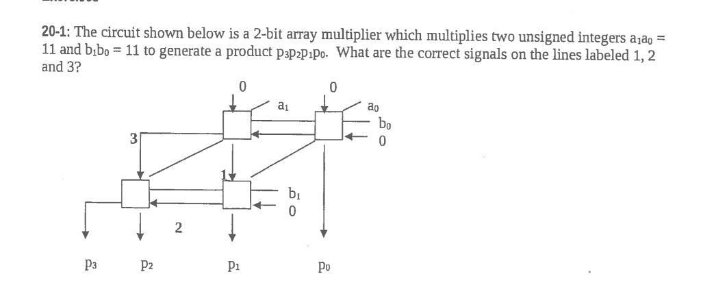 20-1: The circuit shown below is a 2-bit array | Chegg.com