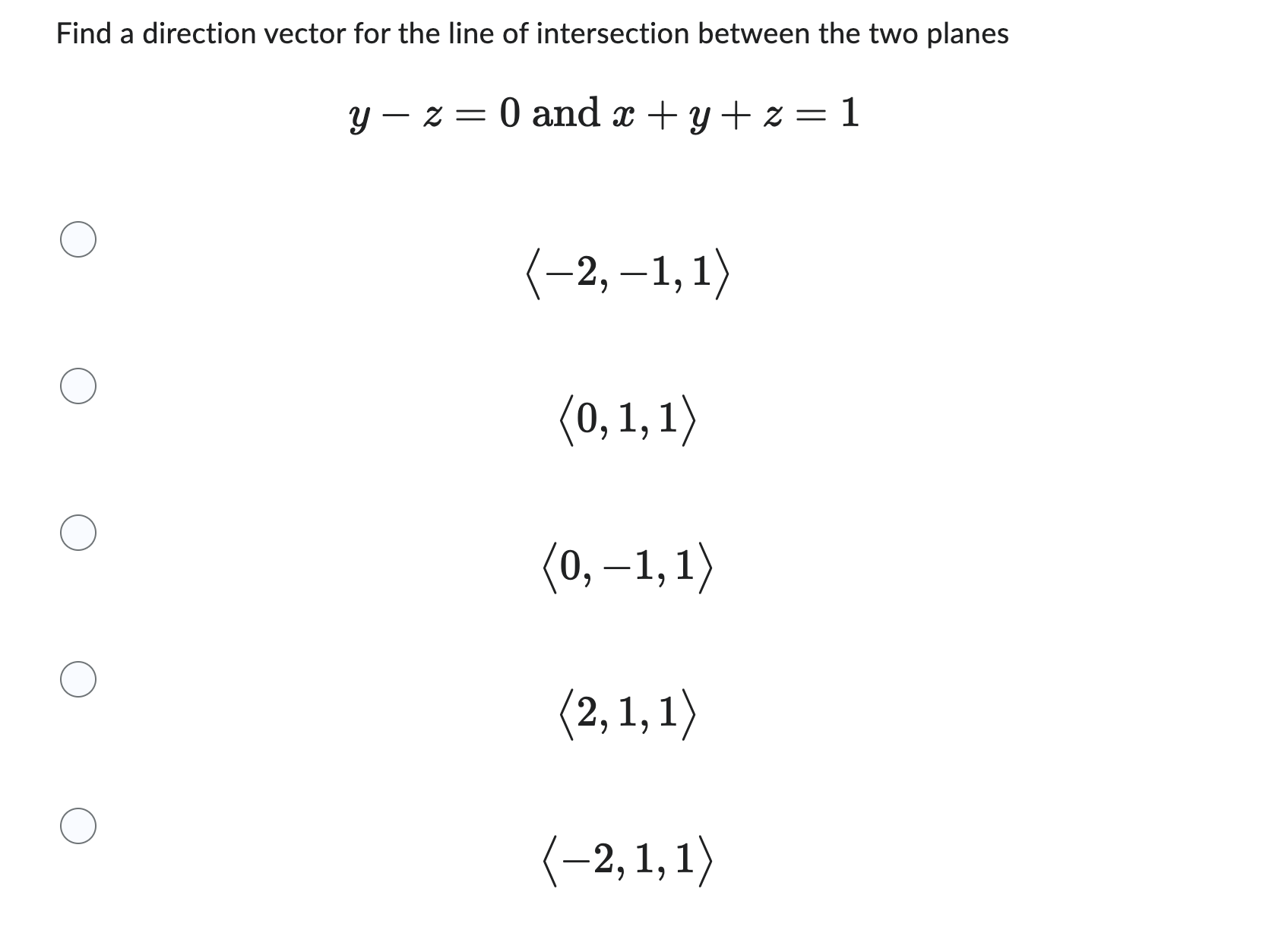 Solved Find a direction vector for the line of intersection | Chegg.com