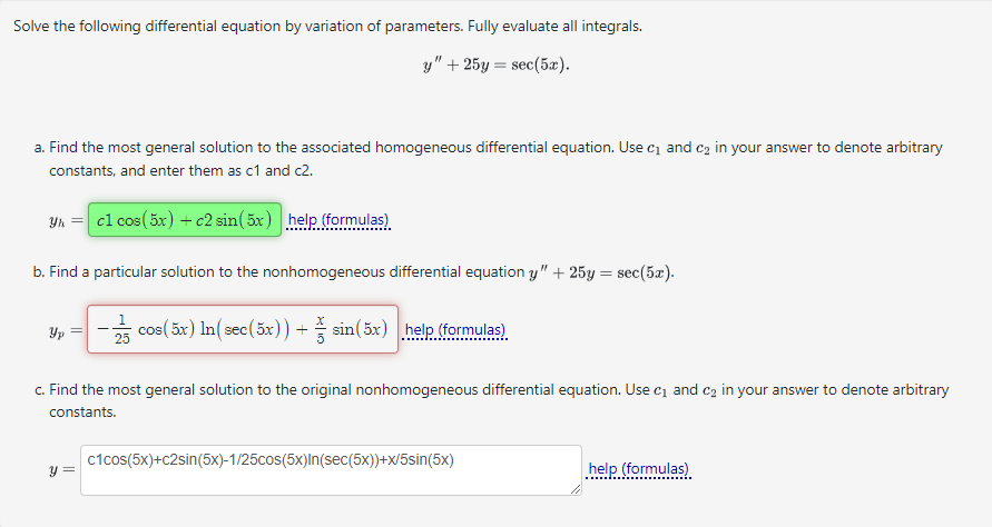 Solved Solve the following differential equation by | Chegg.com