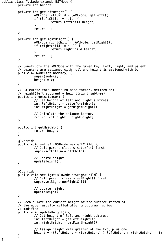Solved Write Java Code Only In Extendedavlnode Java And