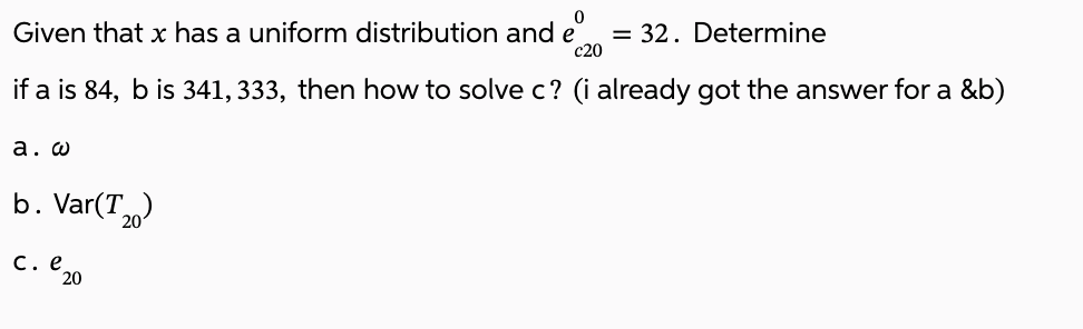 Solved Given that x ﻿has a uniform distribution and | Chegg.com