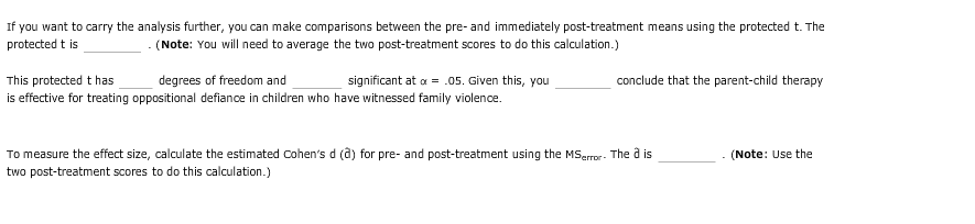Solved 5. Effect size and multiple comparisons with | Chegg.com