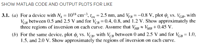 Solved HOW MATLAB CODE AND OUTPUT PLOTS FOR LIKE 3.1. (a) | Chegg.com
