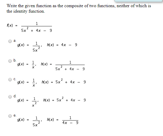 Solved Write the given function as the composite of two | Chegg.com