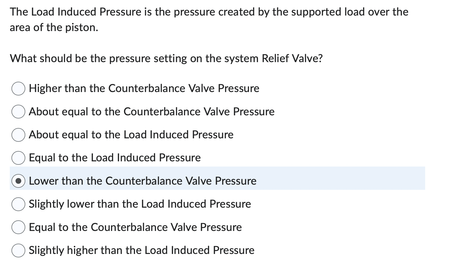 Solved The Load Induced Pressure is the pressure created by | Chegg.com