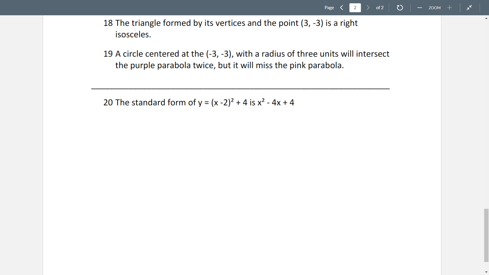 18 The triangle formed by its vertices and the point | Chegg.com