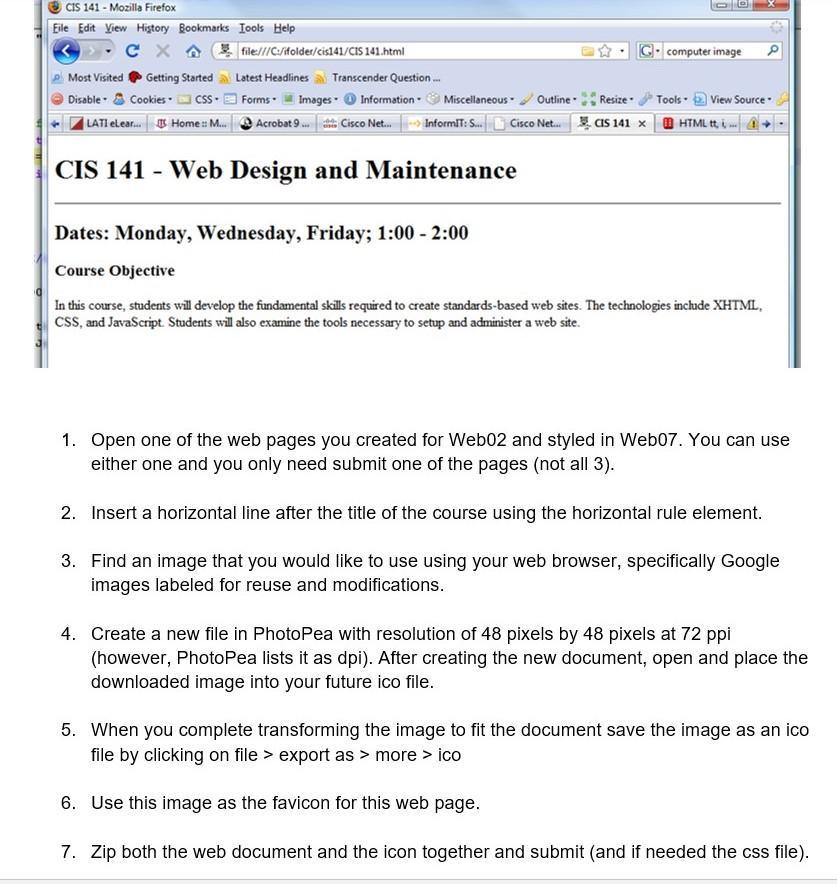 Solved CIS 141 - Mozilla Firefox Eile Edit View History | Chegg.com