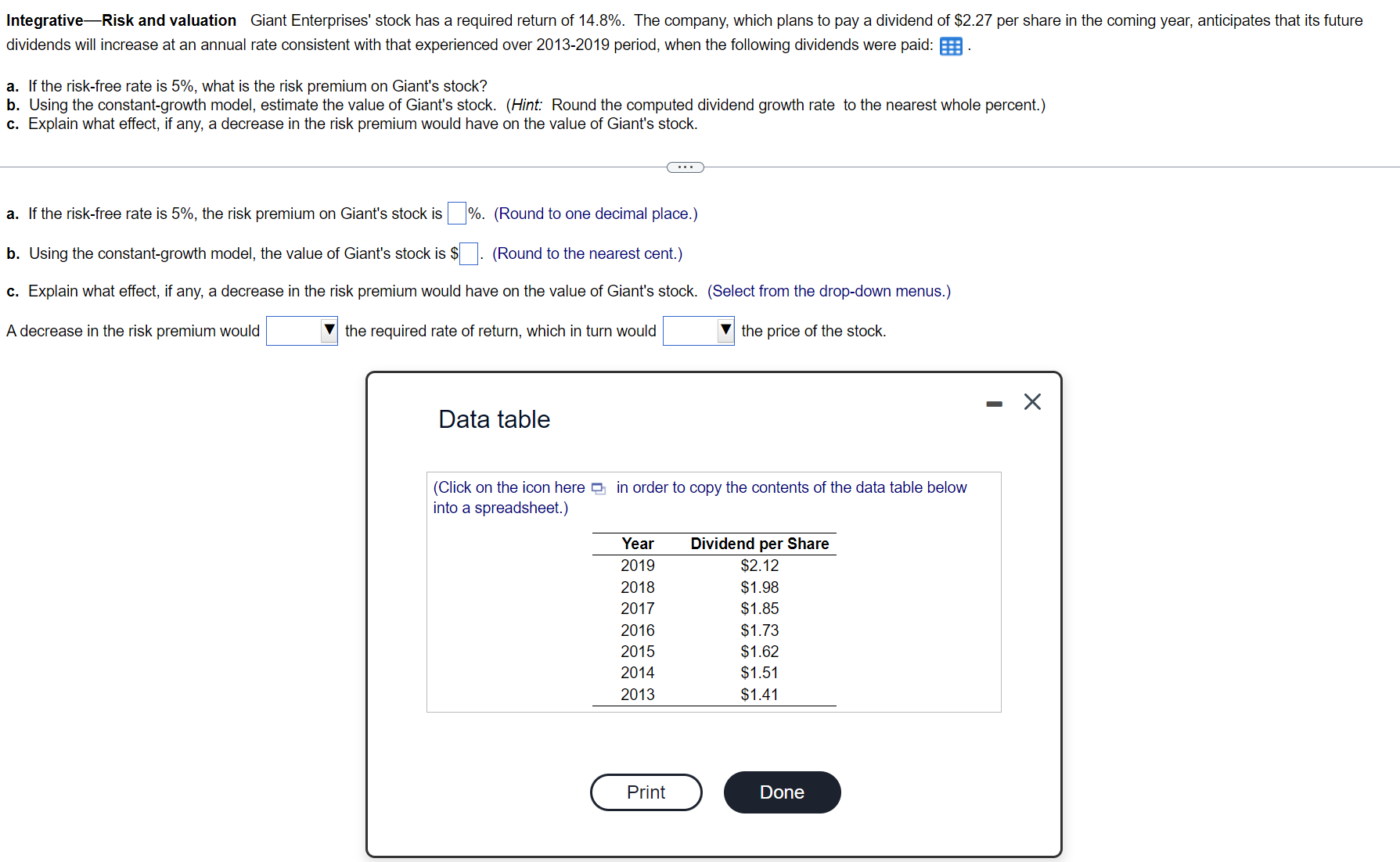 Solved dividends will increase at an annual rate consistent | Chegg.com