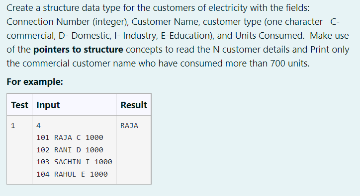 Solved Create a structure data type for the customers of | Chegg.com