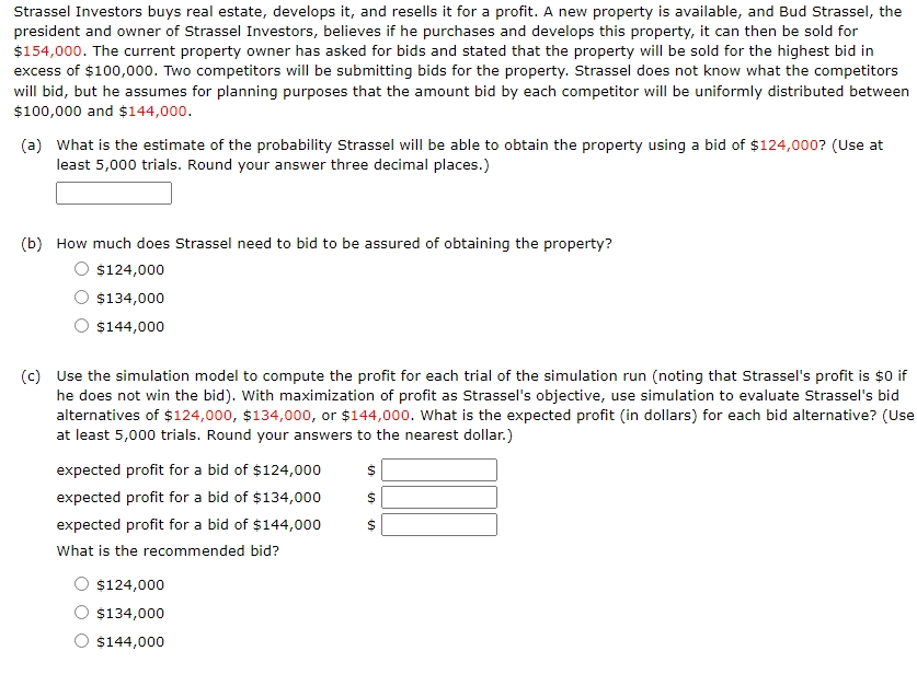 Solved Solve for C. ﻿Strassel Investors buys real estate, | Chegg.com