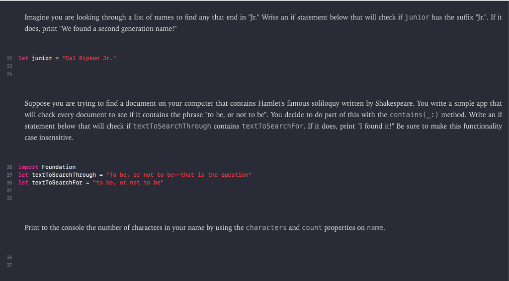 Exercise String Equality and Comparison Create two | Chegg.com