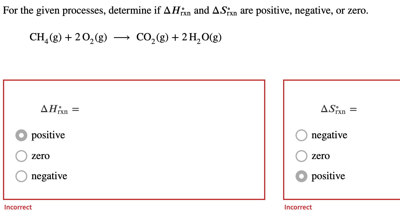 Solved For the given processes, determine if Δ𝐻∘rxn° and | Chegg.com