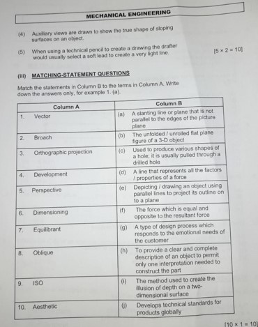 Solved MECHANICAL ENGINEERING(4) ﻿Auxliary views are drawn | Chegg.com
