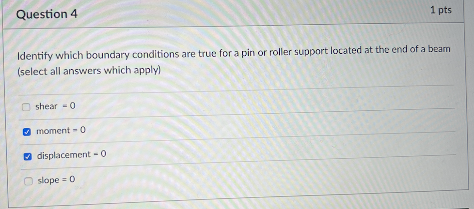 Solved Identify which boundary conditions are true for a pin | Chegg.com