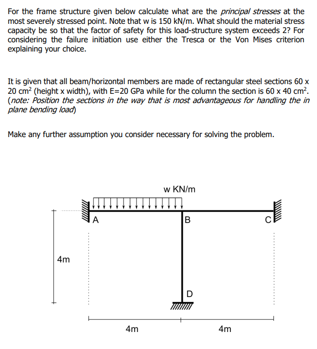 For the frame structure given below calculate what | Chegg.com