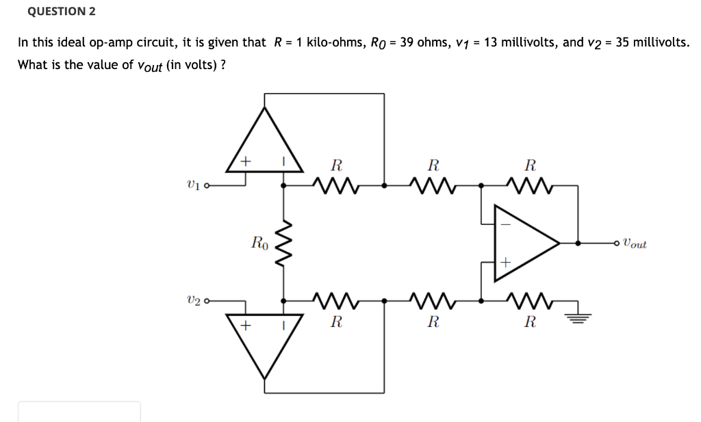 Solved In this ideal op-amp circuit, it is given that R=1 | Chegg.com