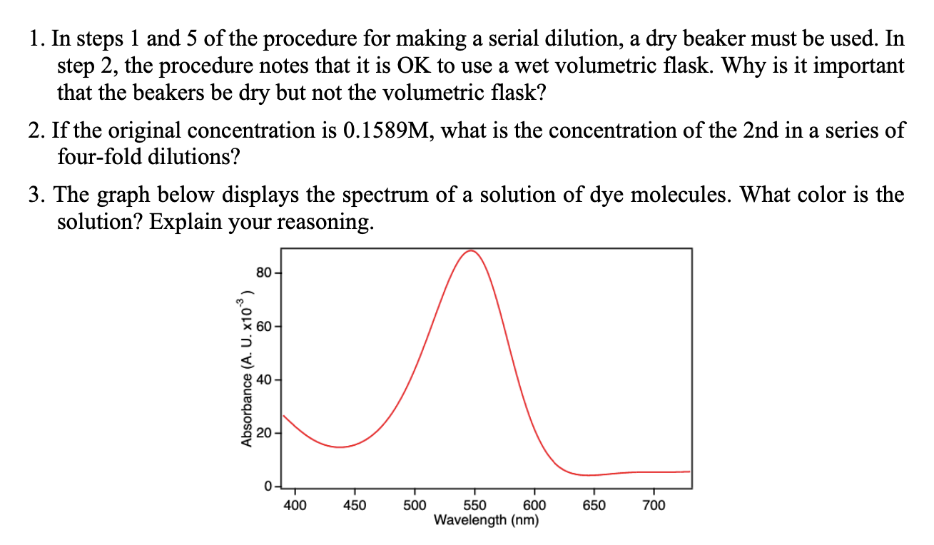 Solved 1. In steps 1 and 5 of the procedure for making a | Chegg.com