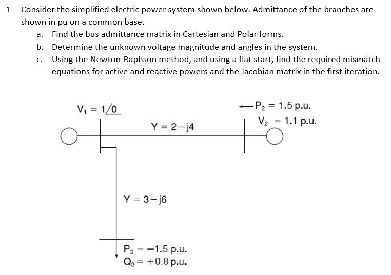 Solved 1 Consider the simplified electric power system shown | Chegg.com