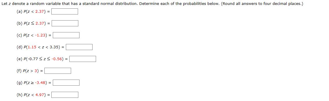 Solved Let z denote a random variable that has a standard | Chegg.com