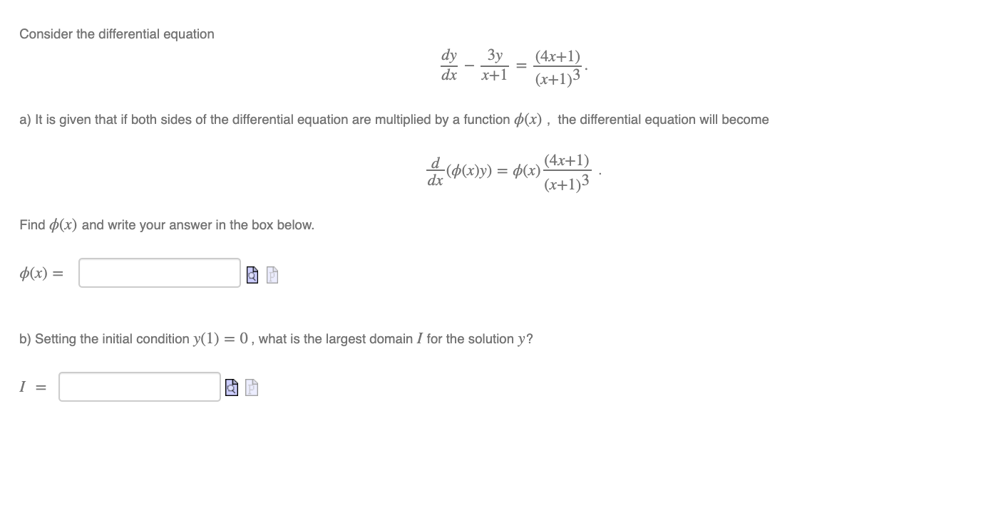 Solved Consider the differential equation dy dx Зу x+1 | Chegg.com