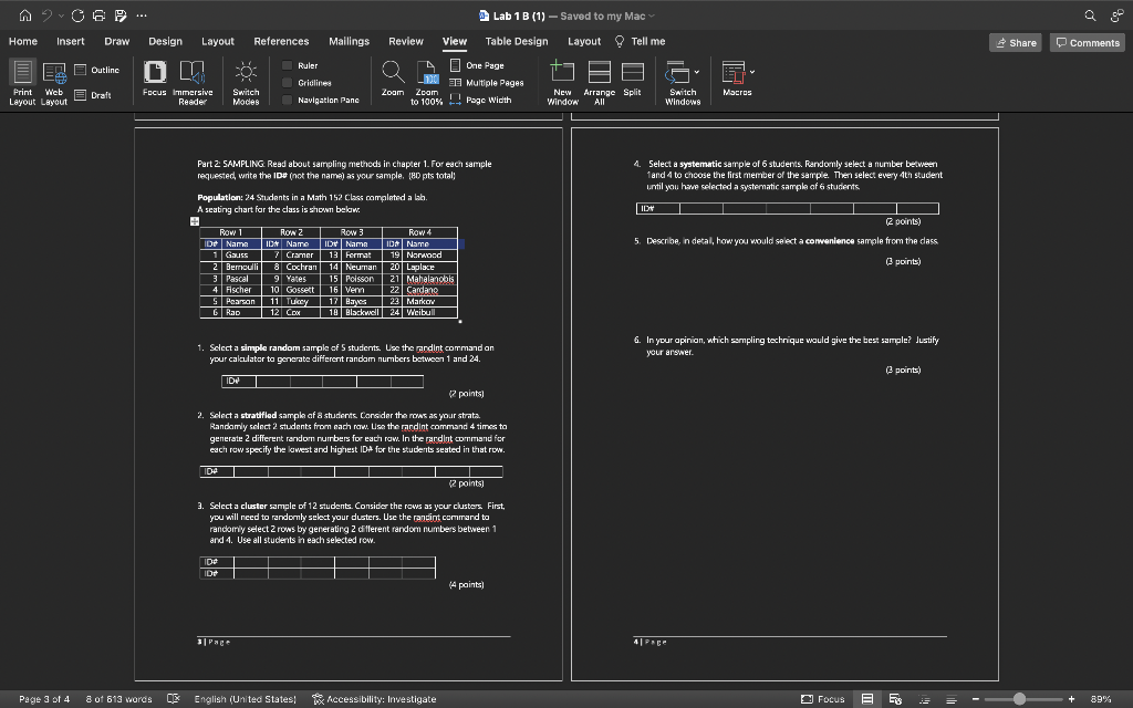 Solved SAMPLING: Read about sampling methods in chapter 1. | Chegg.com