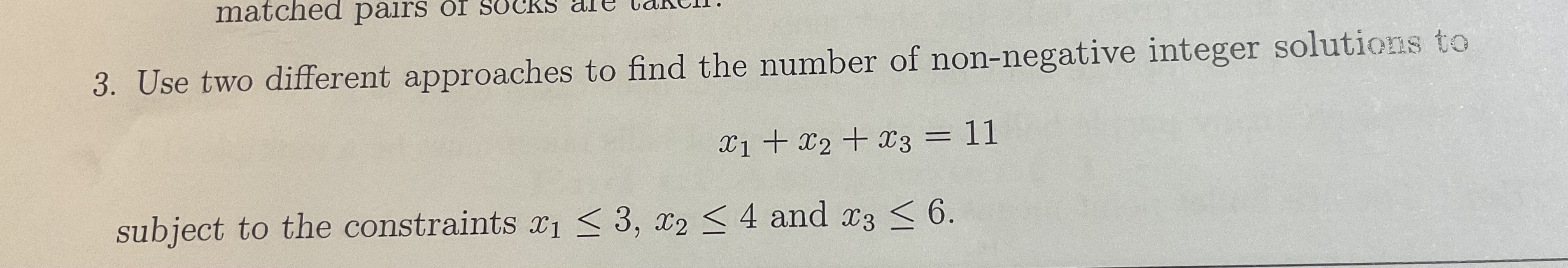 Solved 3. Use two different approaches to find the number of | Chegg.com