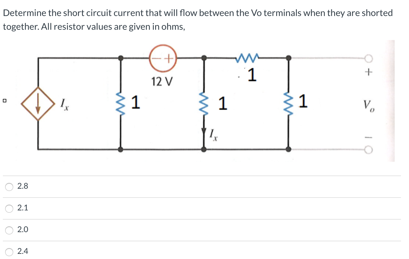 Solved Determine the short circuit current that will flow | Chegg.com