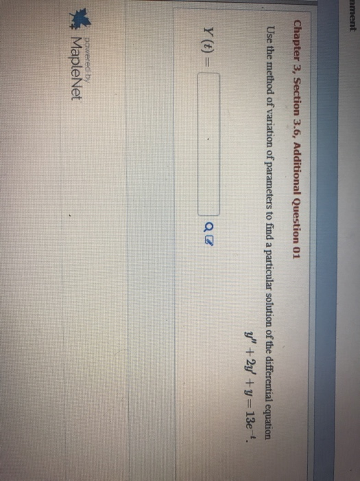 Solved Chapter 3, Section 3.6, Additional Question 01 Use | Chegg.com