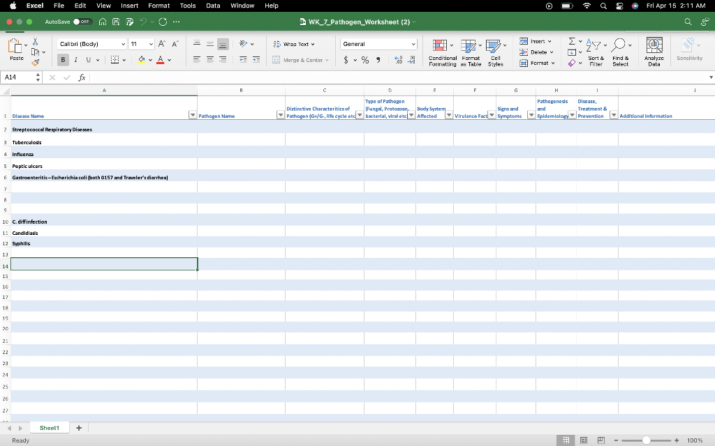 Solved Excel File Edit View Insert Format Tools Data Window | Chegg.com