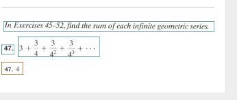 Solved In Exercises 45-52, find the sum of each infinite | Chegg.com