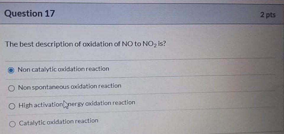 Solved Question 17 2 pts The best description of oxidation | Chegg.com