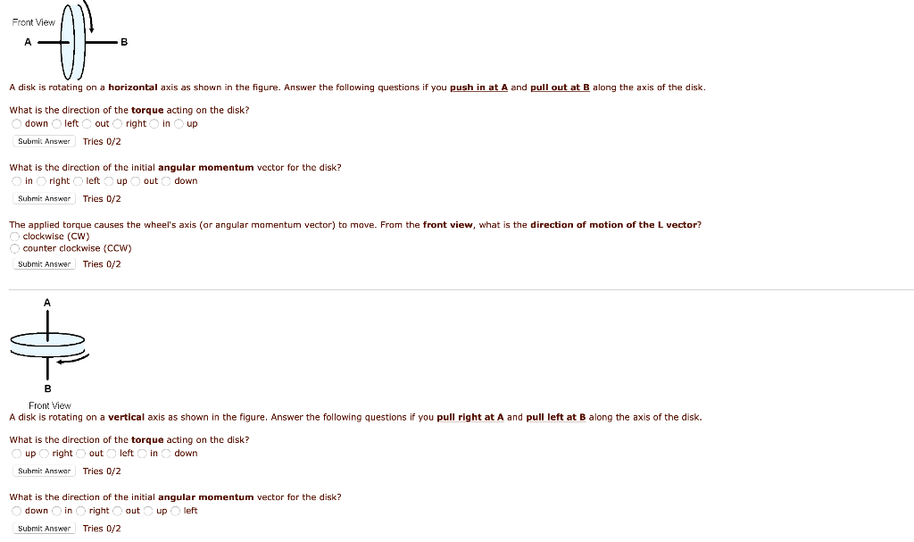 Solved Front View A --- -B A disk is rotating on a | Chegg.com