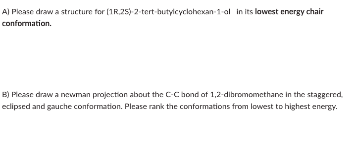 Solved A) Please draw a structure for | Chegg.com