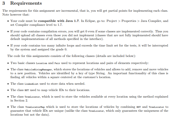 3 Requirements The requirements for this assignment | Chegg.com